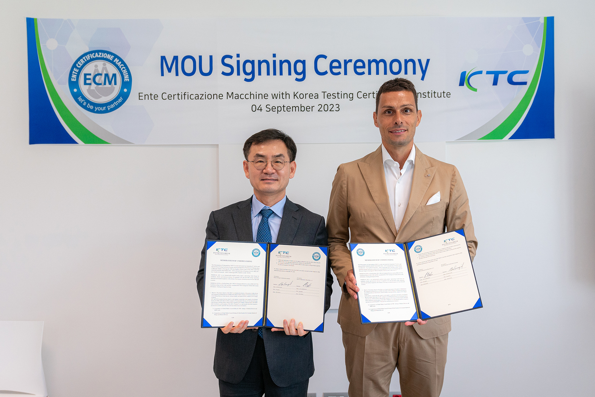 Italy/South Korea relations, signed the Memorandum of Understanding between ECM and KTC - Ente ...